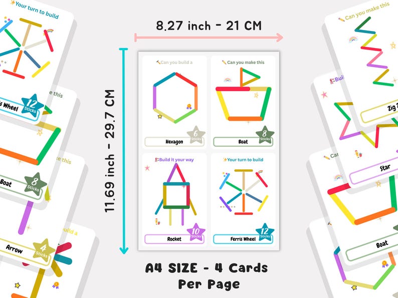 Popsicle Sticks Preschool Printable Shapes Activity Game for Toddlers ...
