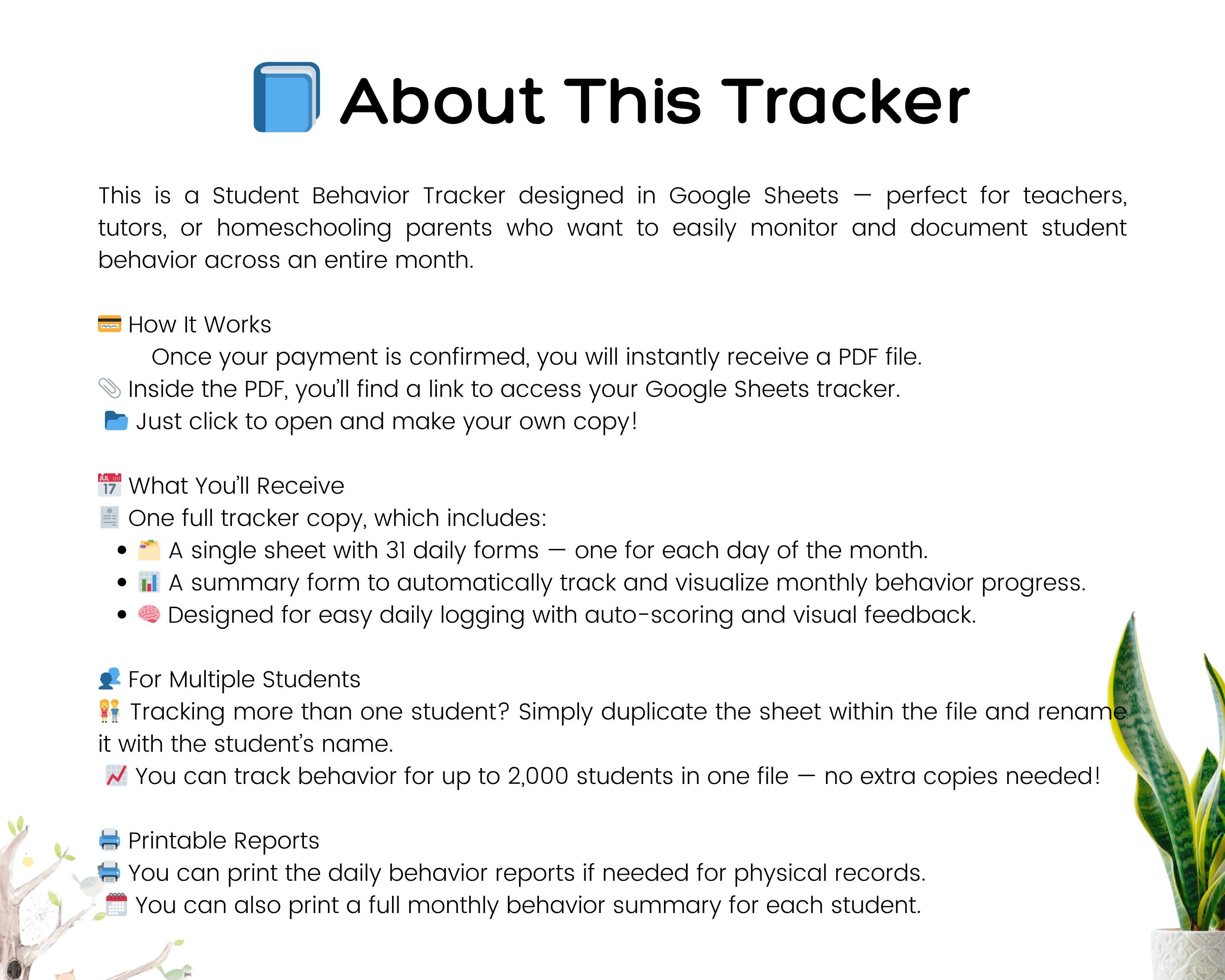 Student Behavior Tracker - Student Behavior Chart - Student Tracker ...