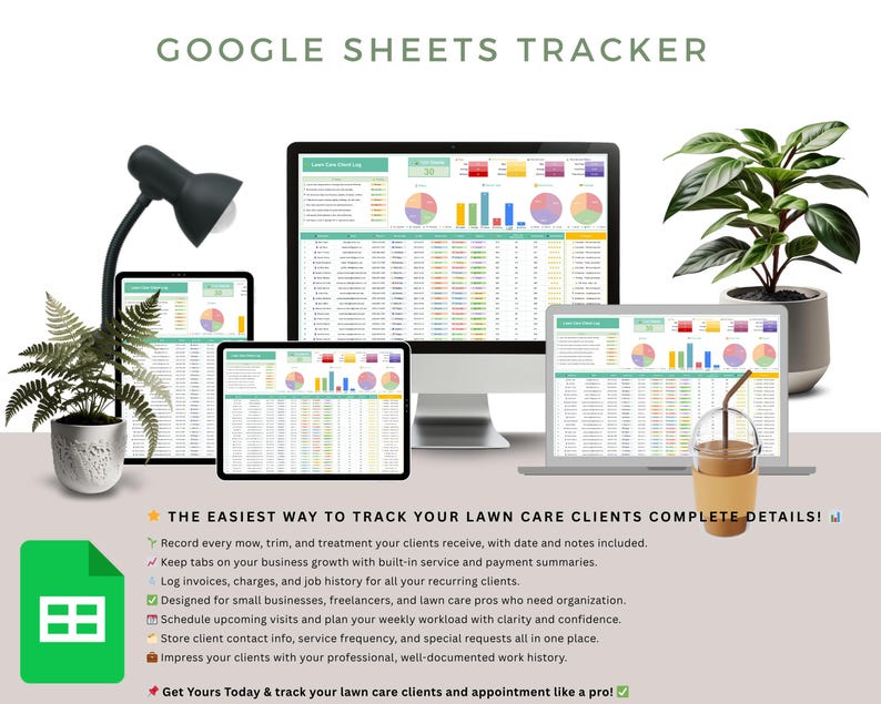 Lawn Care Client Tracker - Lawn Care Client Log - Lawn Care Template ...