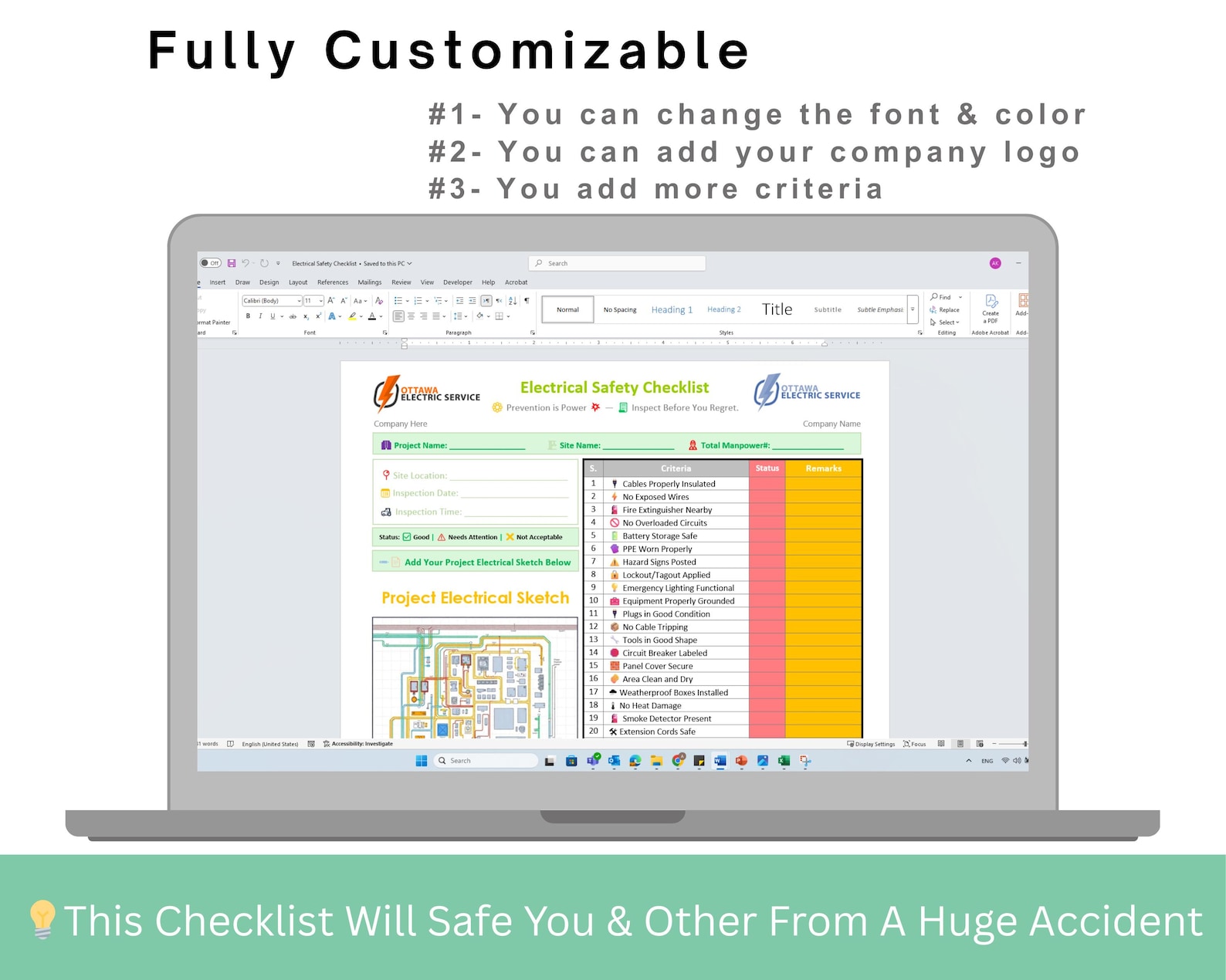 Electrical Safety Inspection Checklist - Electrical Inspection Template ...