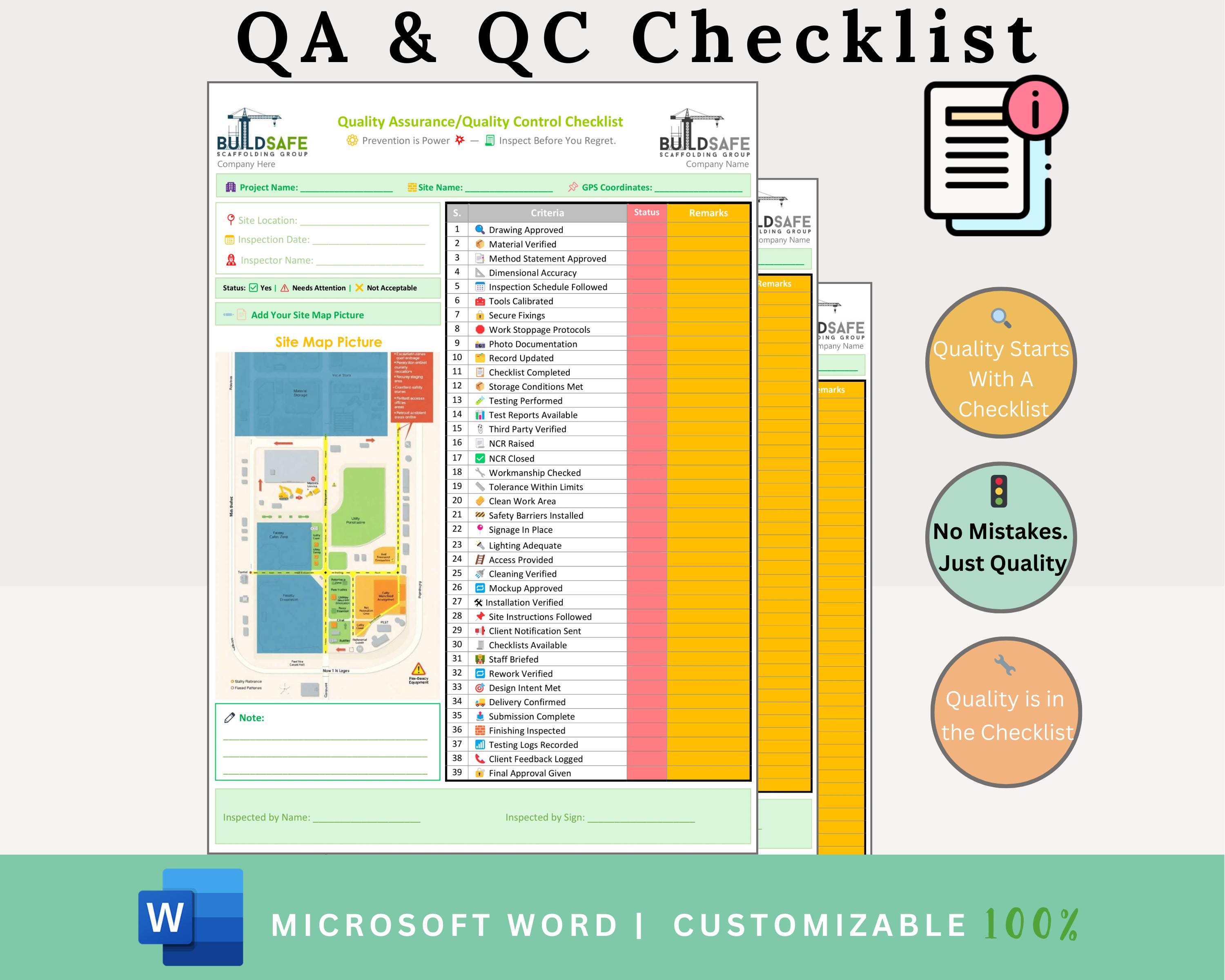 QA & QC Checklist - Quality Assurance Checklist - Quality Control ...