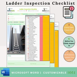 Ladders Inspection Checklist - Ladder Inspection Form - Ladder Safety ...