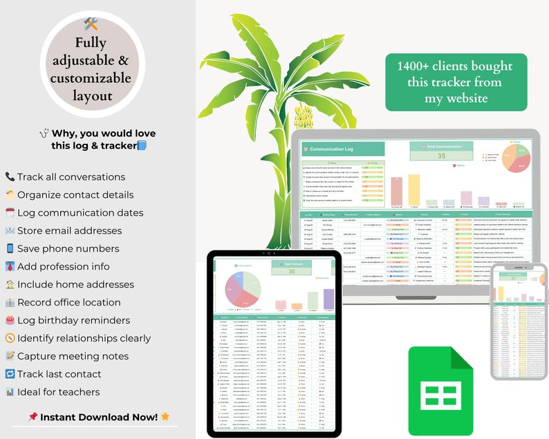 Communication Log - Contact Tracker - Communication Log Daily ...
