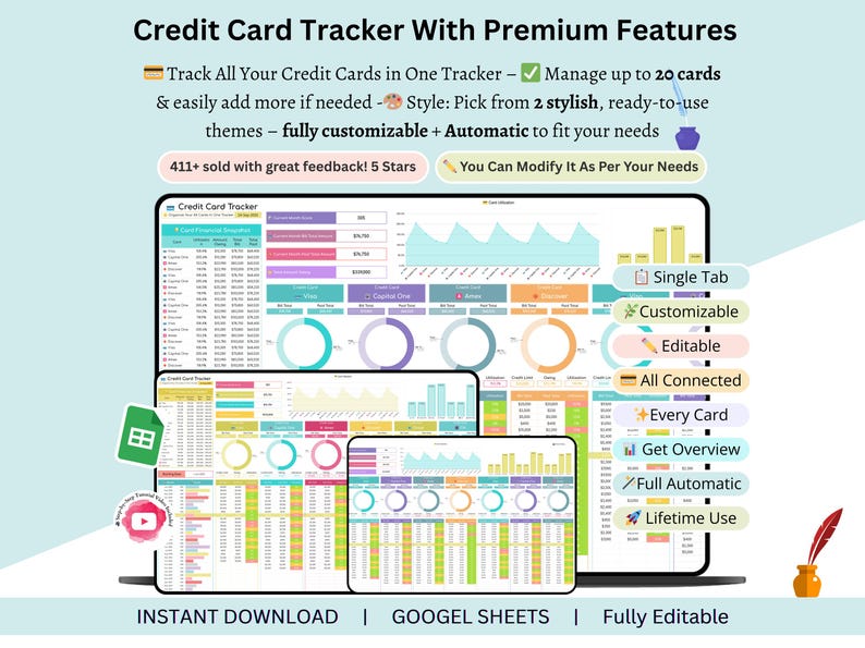 Credit Cards Tracker - Credit Score Tracker - Credit Card Utilization ...