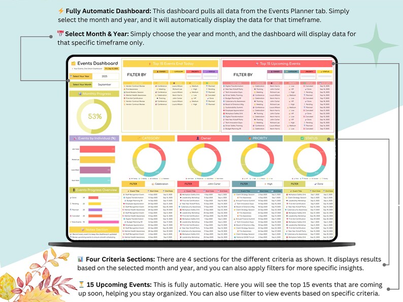 Events Planner - Events Calendar - Events Calendar Google Sheets ...