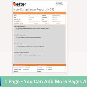 NCR - Non Compliance Report - NCR Report - Non Compliance Report Form ...