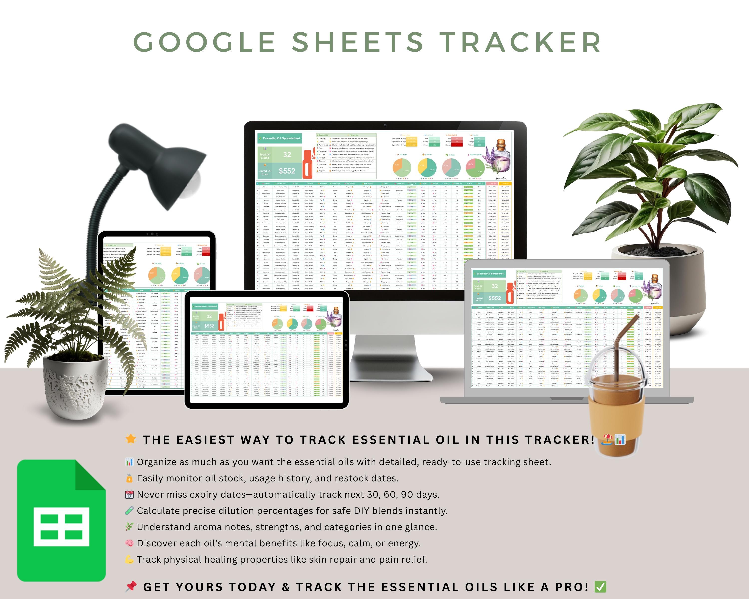 Essential Oil Spreadsheet - Essential Oil Template - Essential Oil List ...