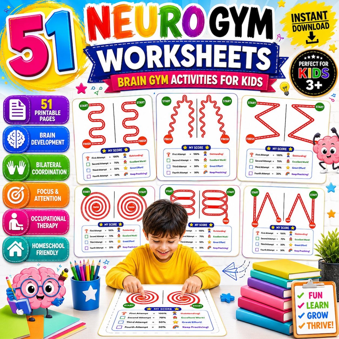 Brain Gym Activities Neuro Games for Kids Brain Training Brain ...