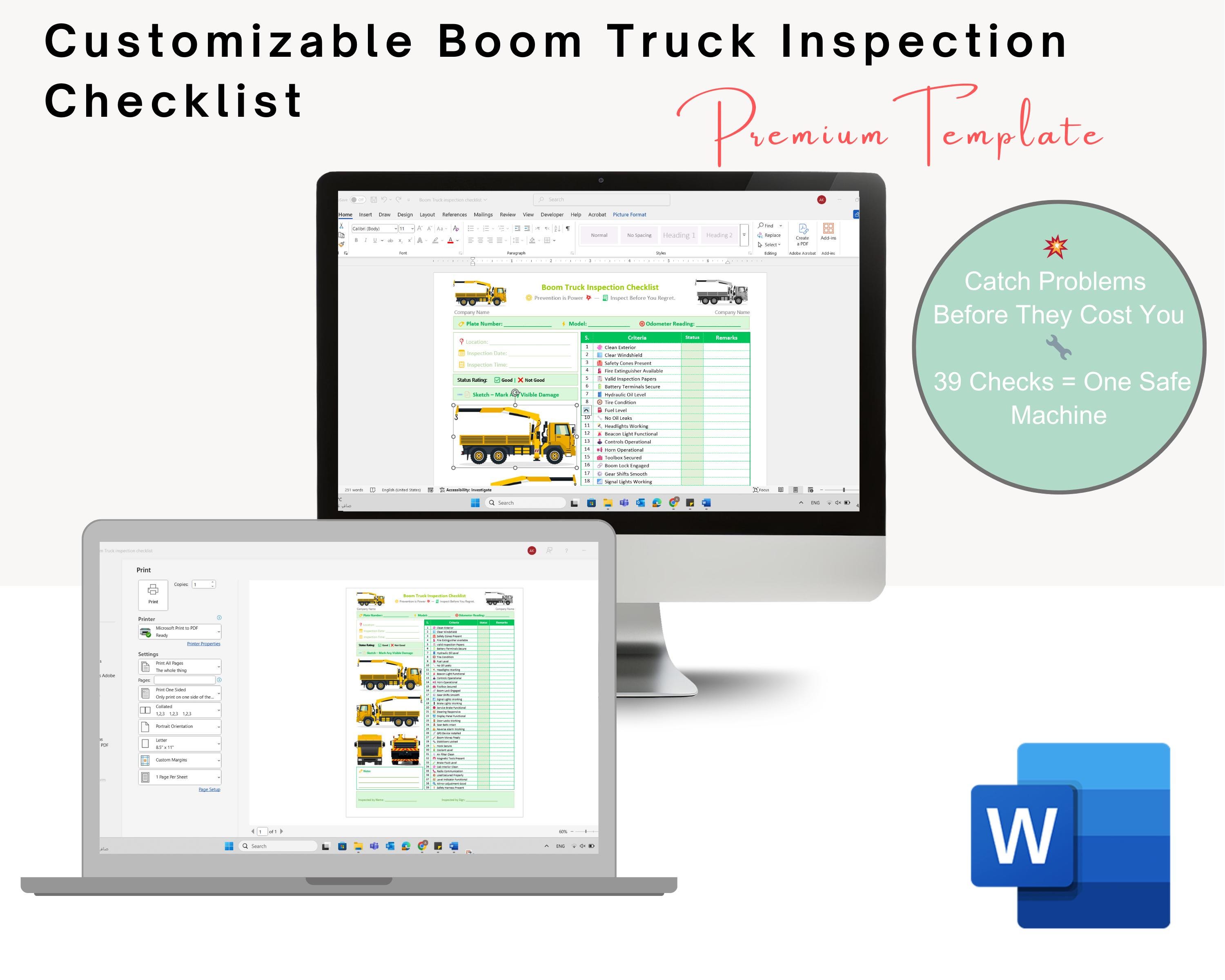 Boom Truck Inspection Checklist - Boom Truck - Boom Crane - - Crane ...