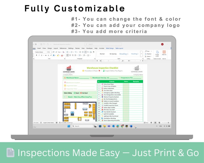 Warehouse Inspection Checklist - Warehouse Checklist - Warehouse Safety ...