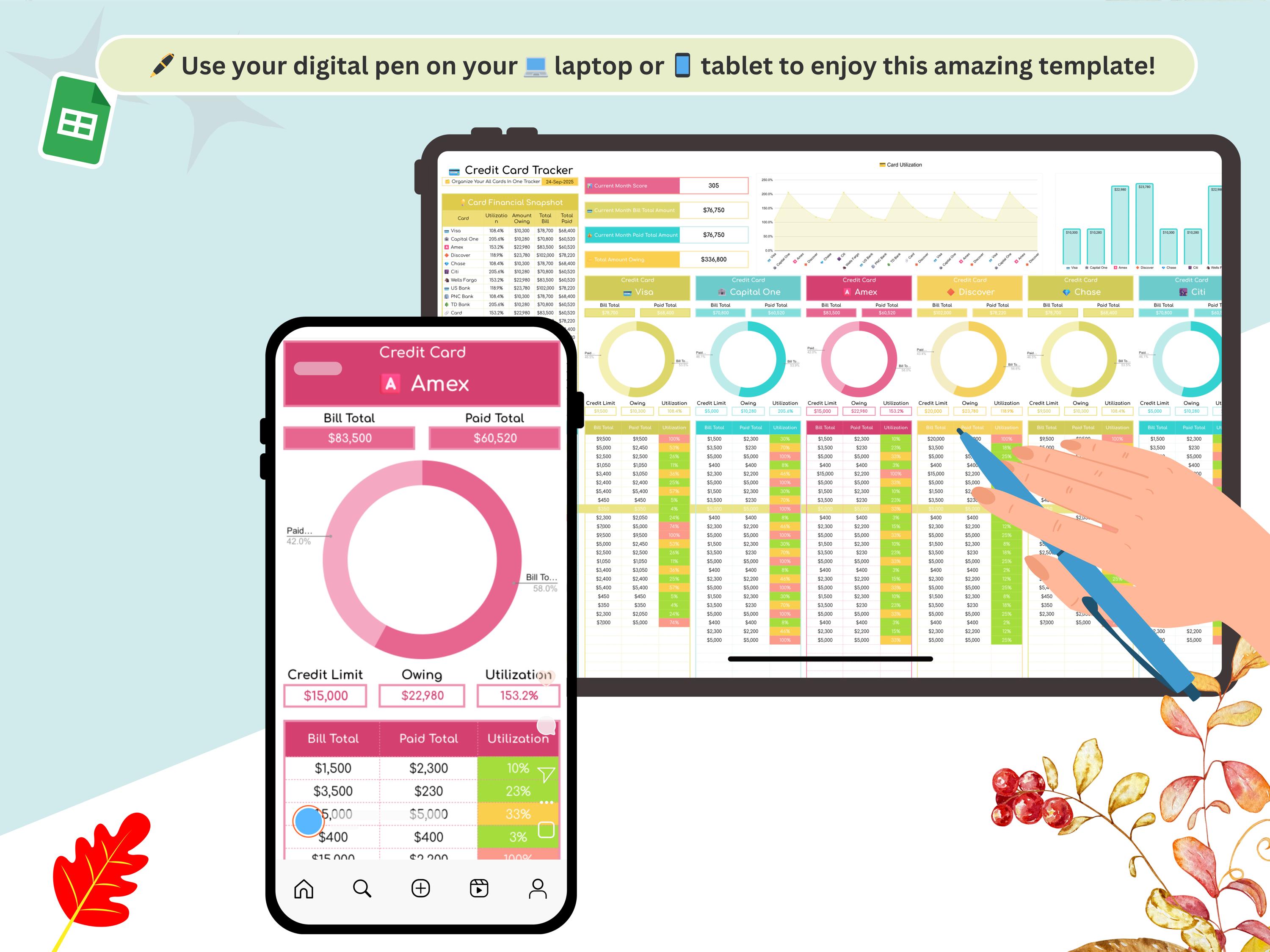 Credit Cards Tracker - Credit Score Tracker - Credit Card Utilization ...