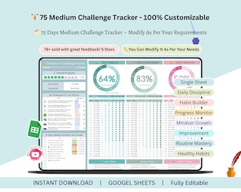 75 Days Challenge Printable - Etsy