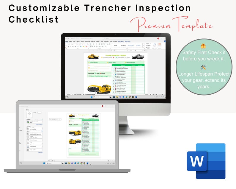 Trencher Inspection Checklist - Heavy Machinery - Trencher Machine ...