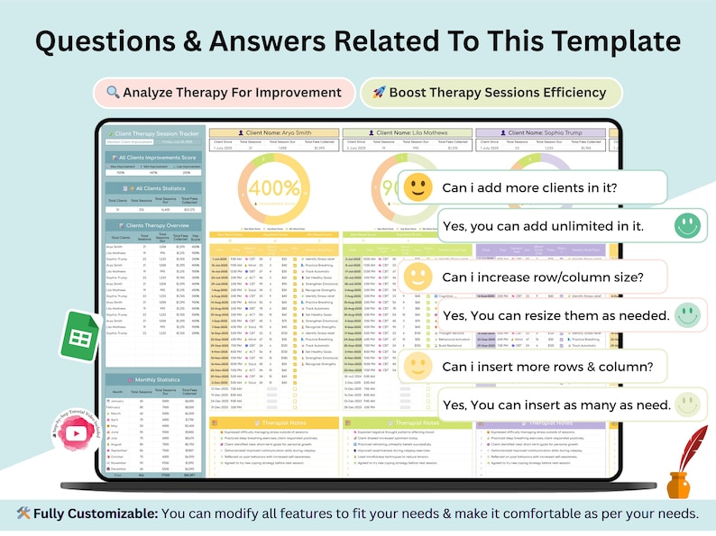 Therapist Session Tracker - Therapy Client Tracker - Therapist Tracker ...