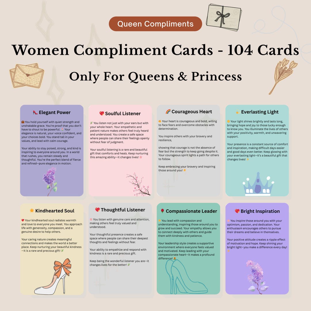 Compliment Cards - Affirmation Cards - Encouragement Cards ...