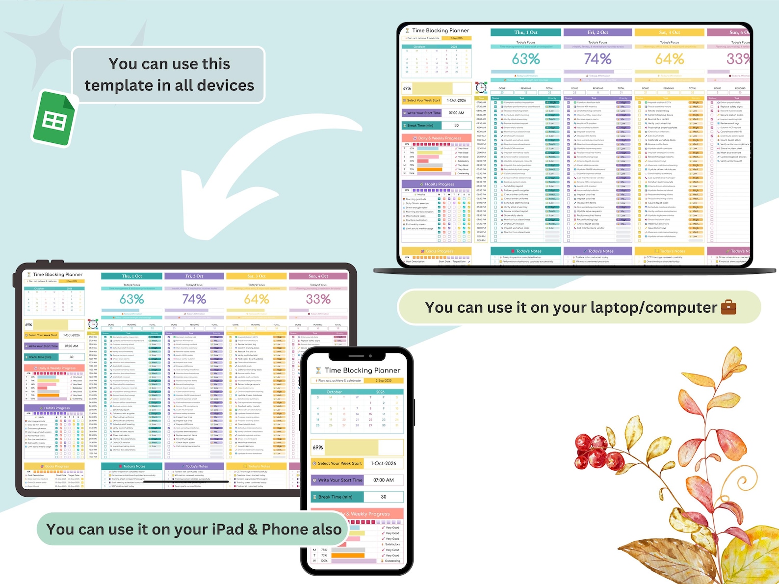 Time Blocking Planner - Time Block Planner - Time Management - Time ...