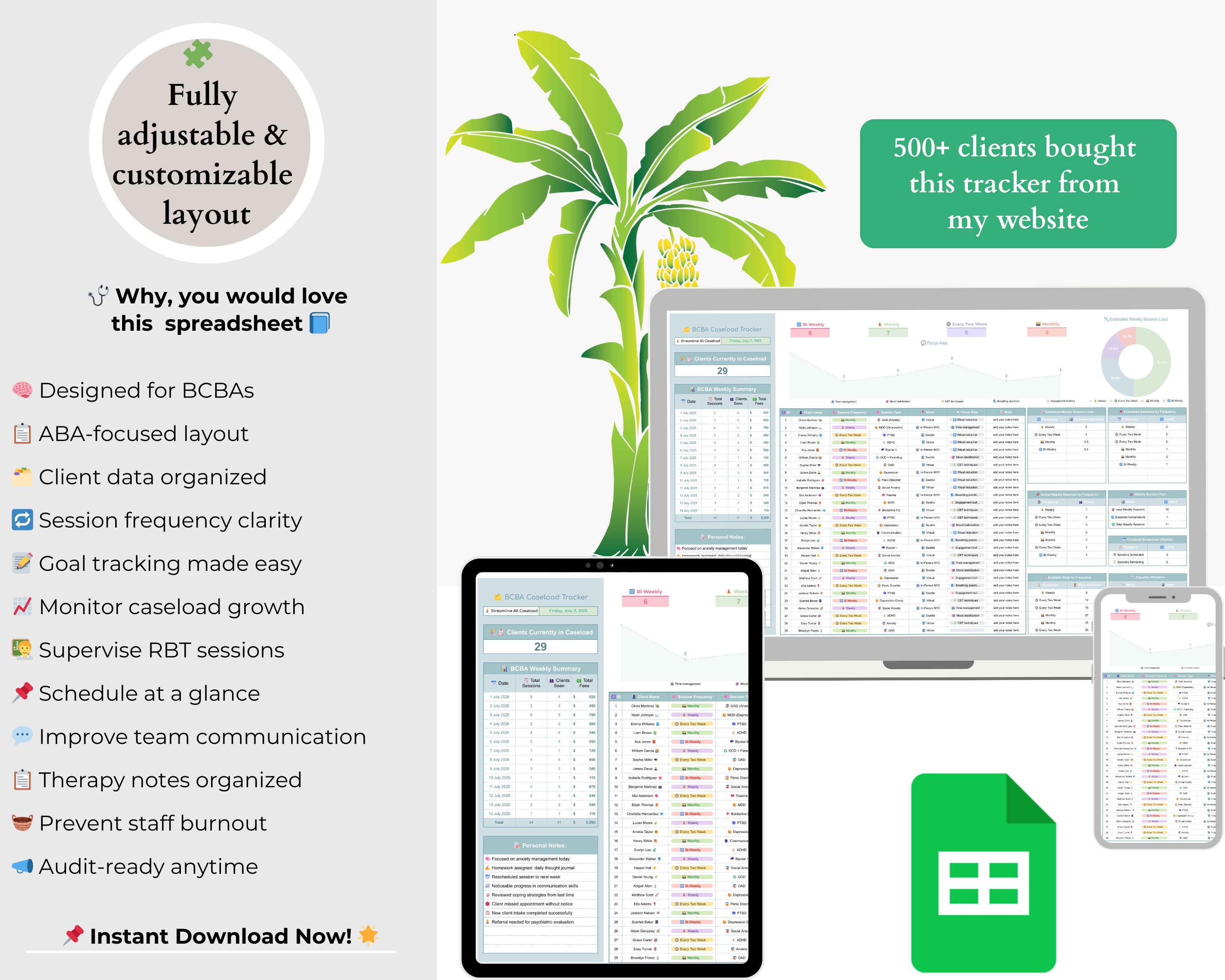 BCBA Caseload Tracker - Caseload Tracker - Bcba Caseload - Caseload ...