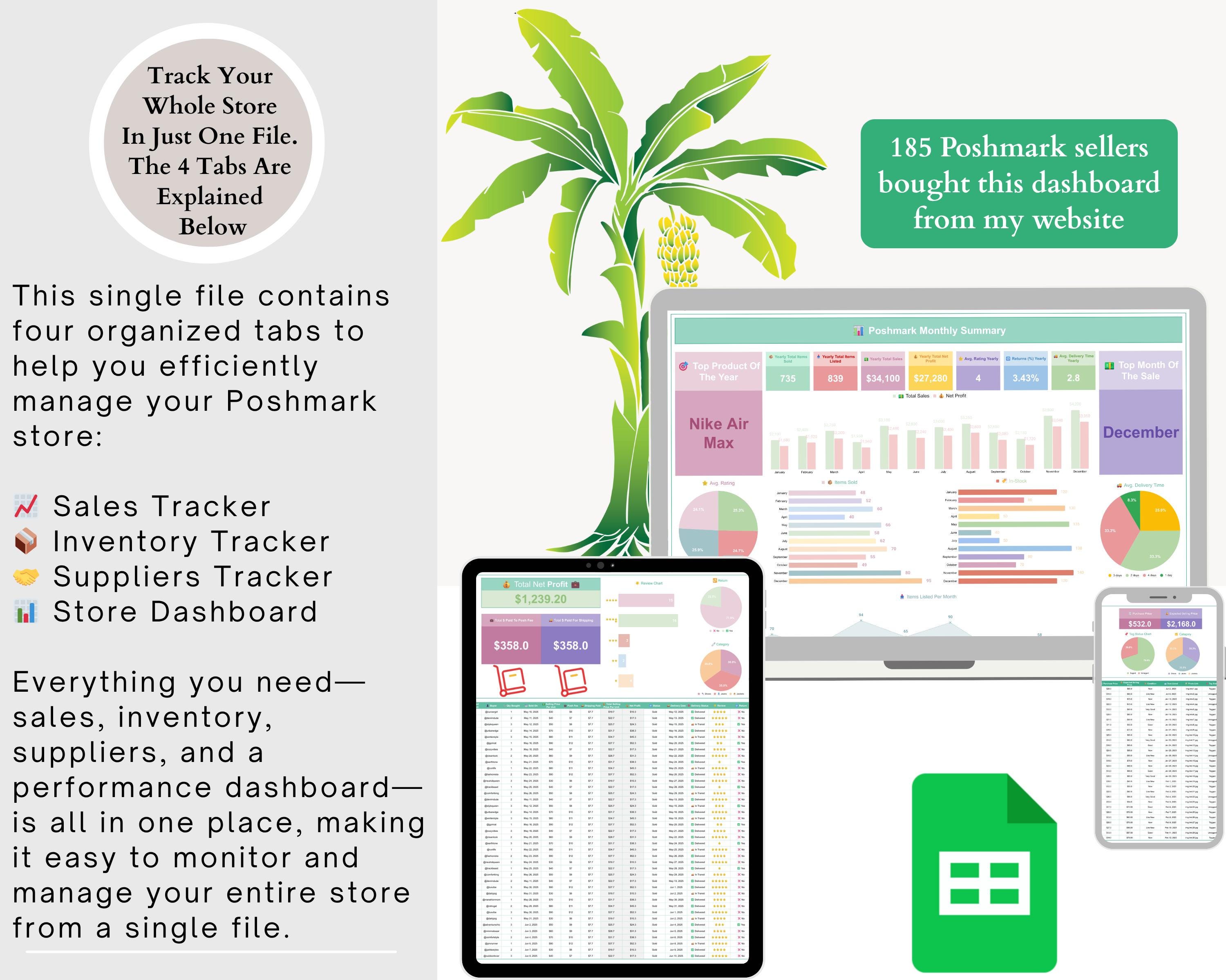 Poshmark Seller Spreadsheet - Poshmark Spreadsheet - Poshmark Seller ...