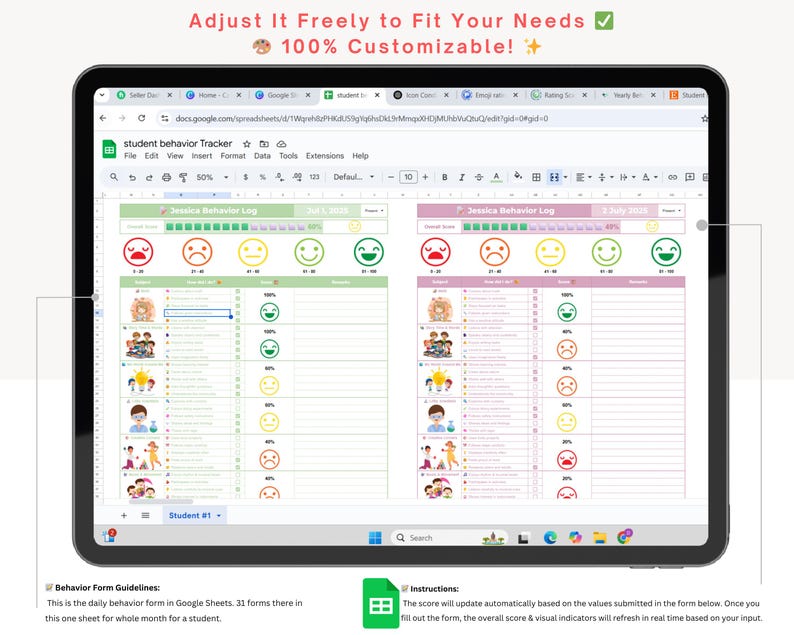 Student Behavior Tracker - Student Behavior Chart - Student Tracker ...