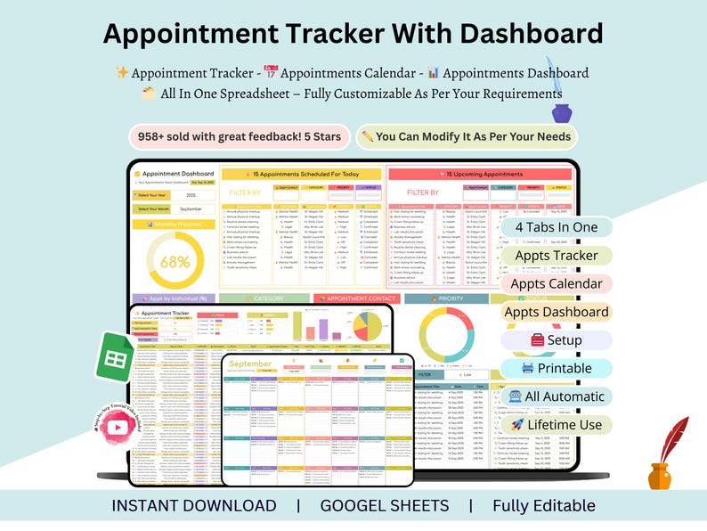 Appointment Tracker - Appointment Planner - Appointment Schedule ...