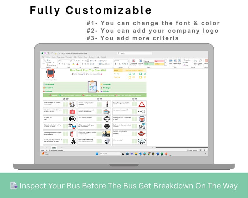 Bus Pre Trip Inspection Checklist - Bus Inspection Checklist - Bus ...
