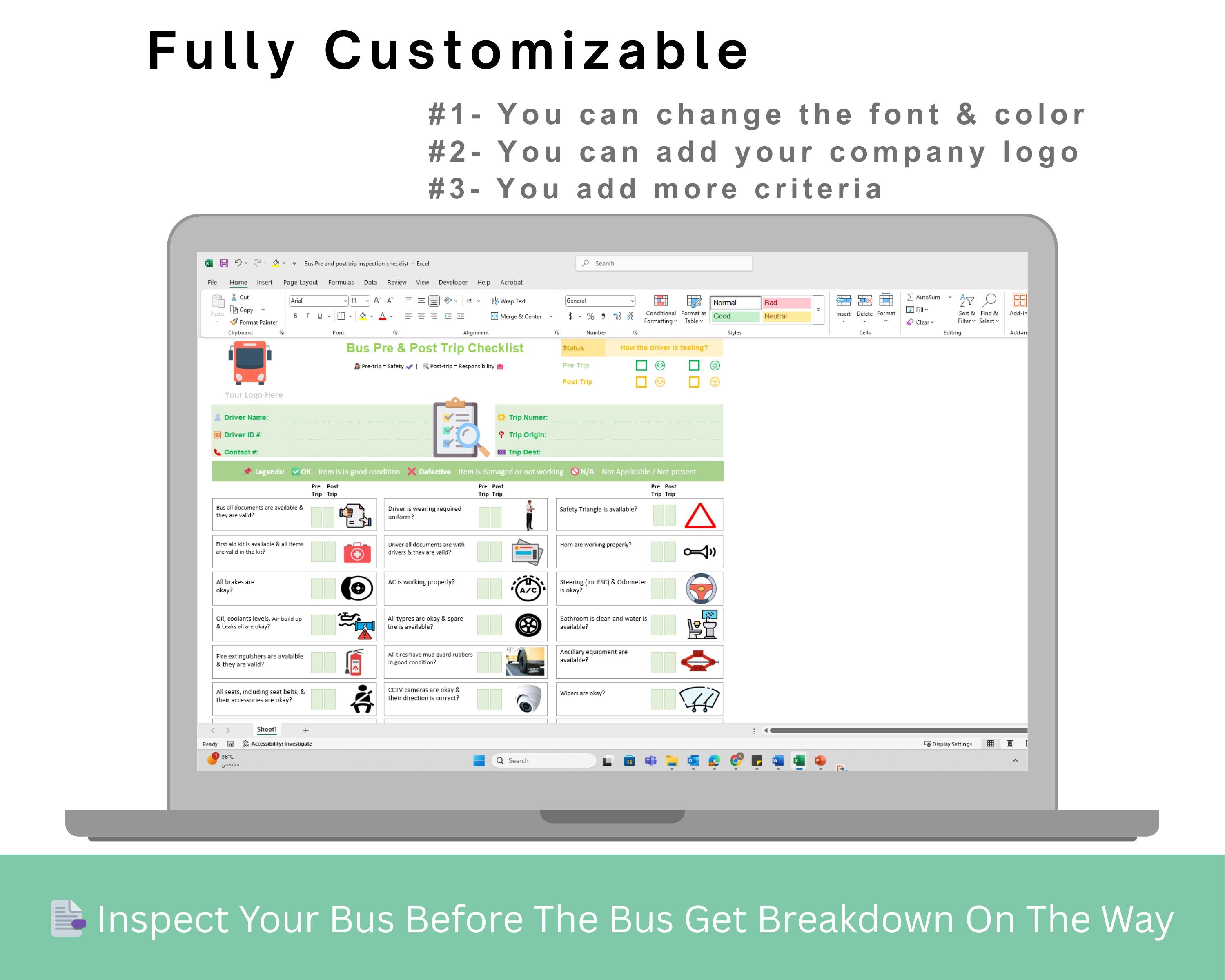 Bus Pre Trip Inspection Checklist - Bus Inspection Checklist - Bus ...