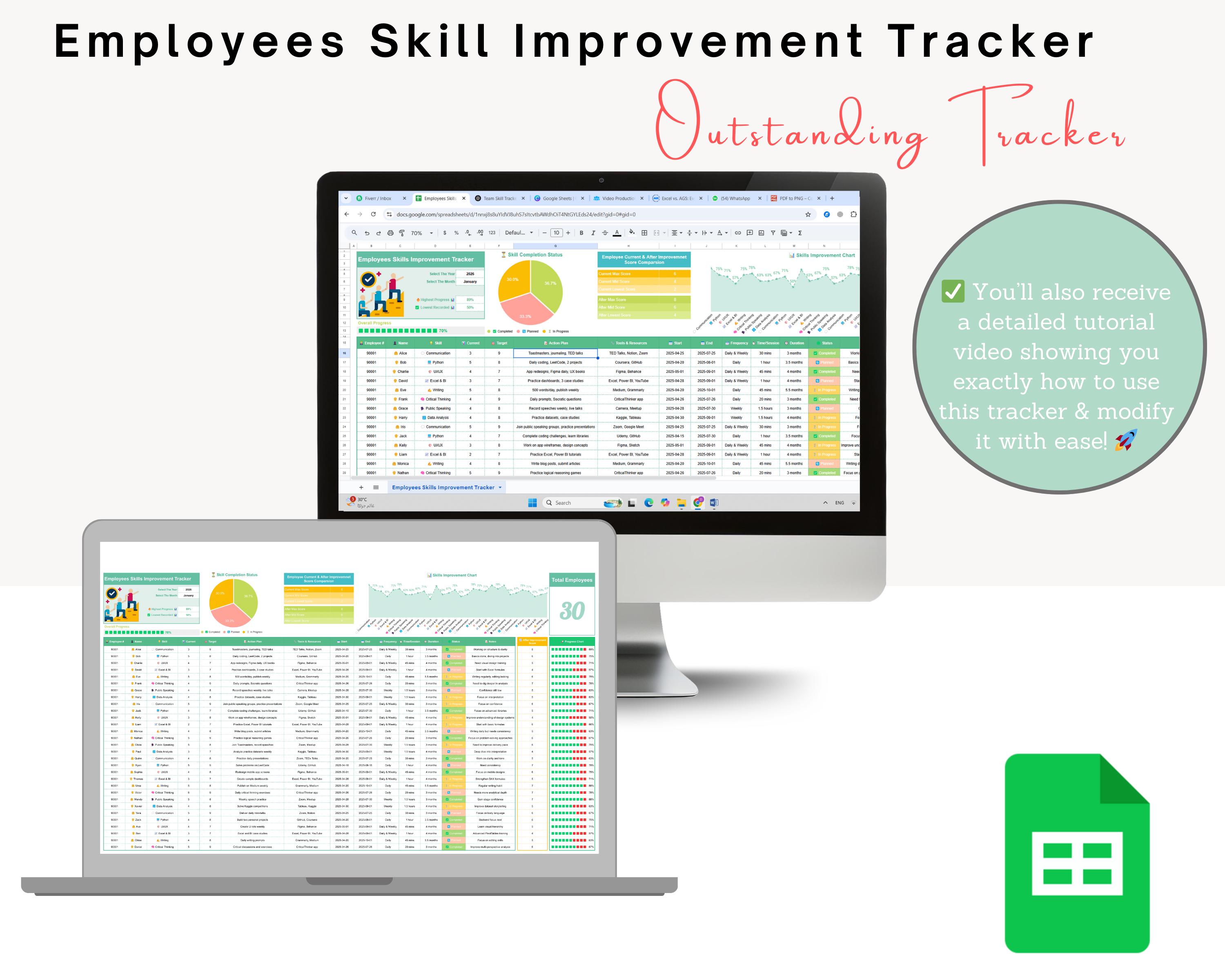 Employees Skills Improvement Tracker - Employee Growth - Employee Skill ...
