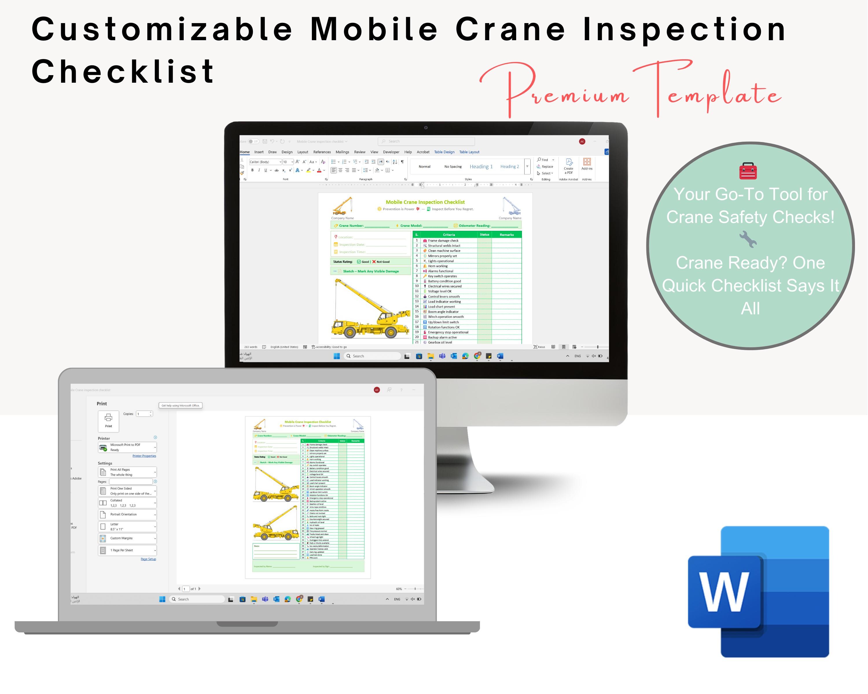 Mobile Crane Inspection Checklist - Mobile Crane Templates ...
