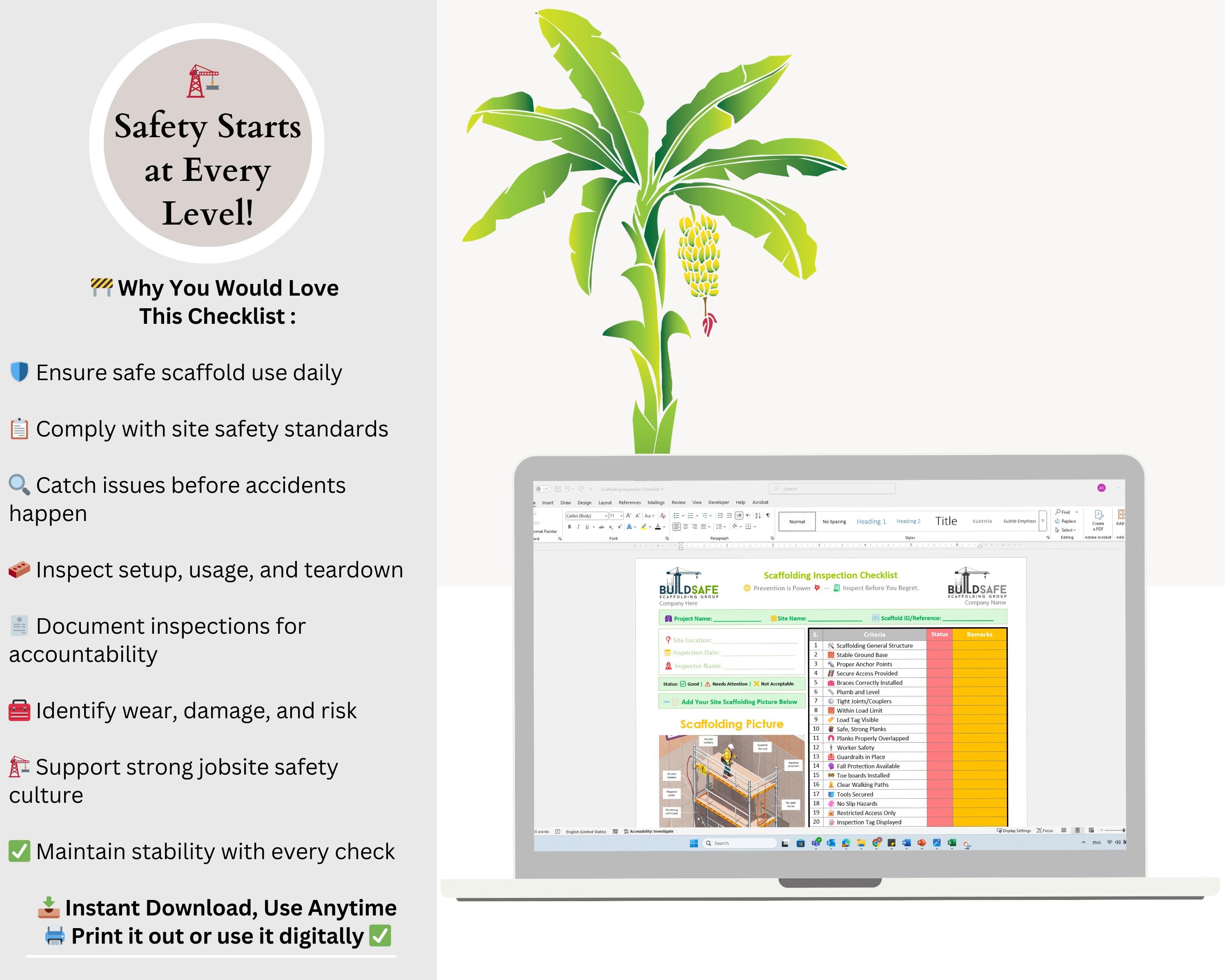 Scaffolding Inspection Checklist - Scaffolding Inspection - Scaffolding ...