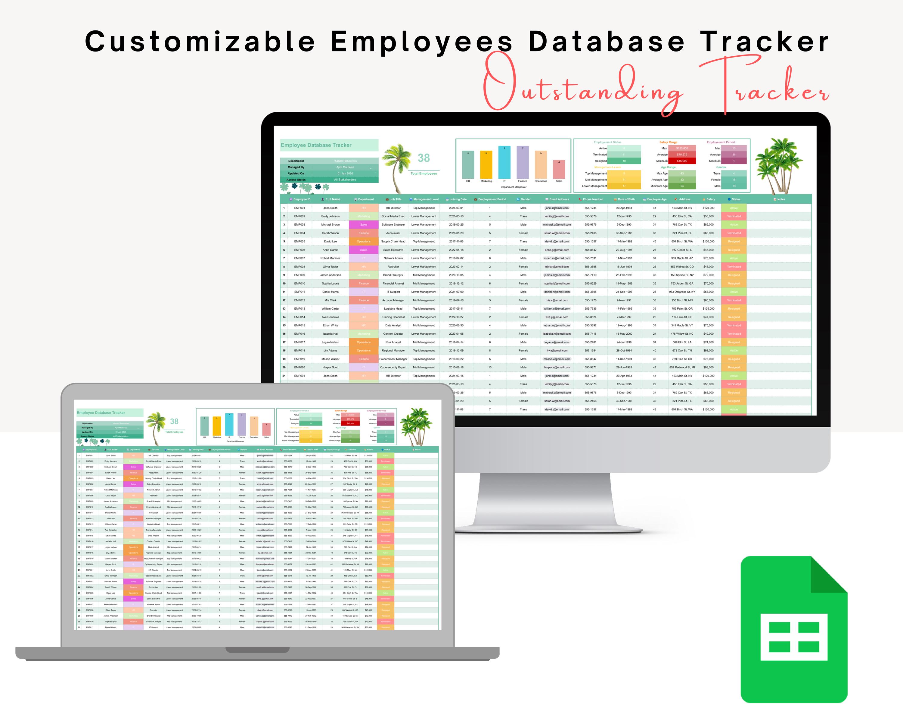 Employee Database Tracker | Employee Information | Staff Database ...
