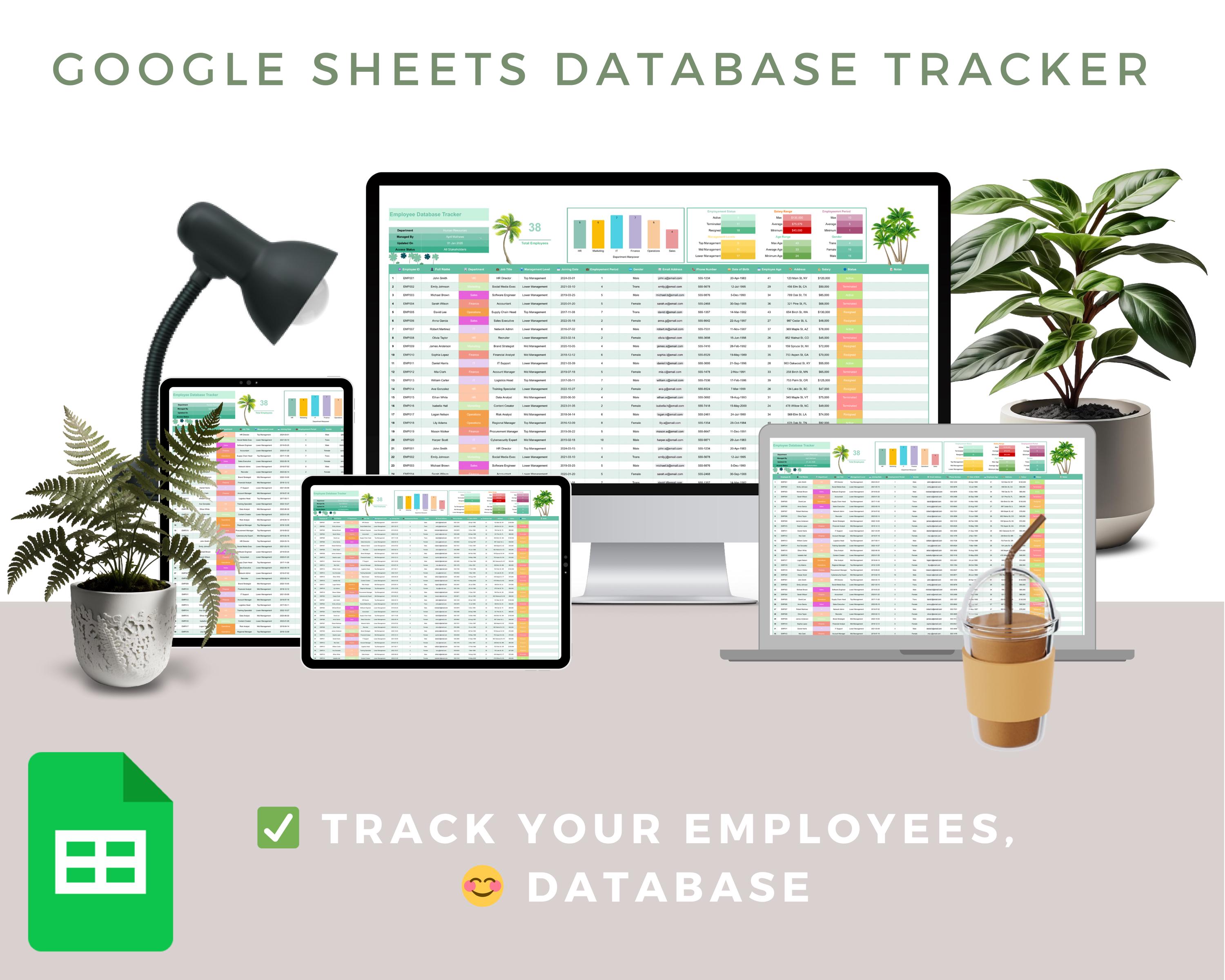 Employee Database Tracker | Employee Information | Staff Database ...