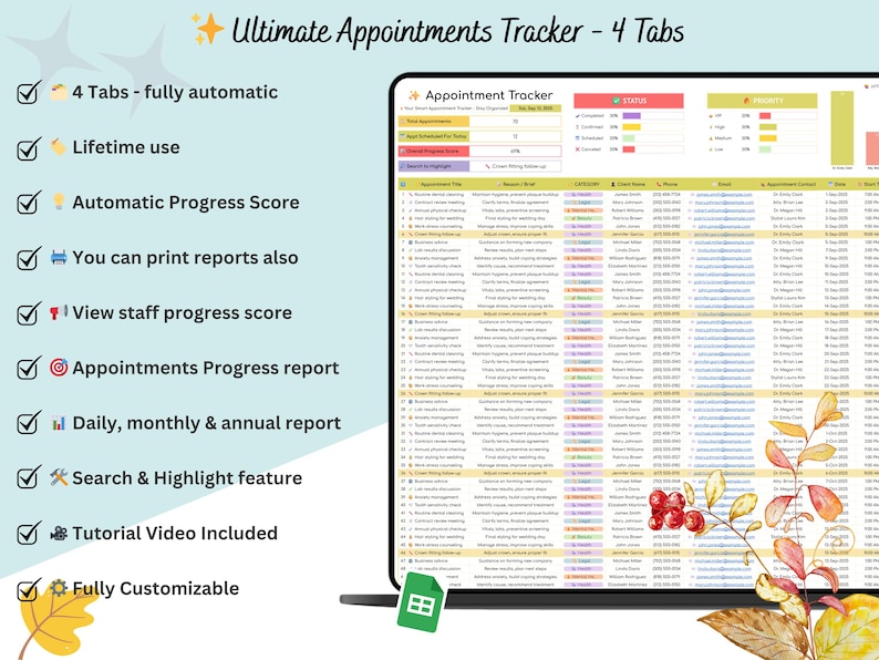 Appointment Tracker - Appointment Planner - Appointment Schedule ...