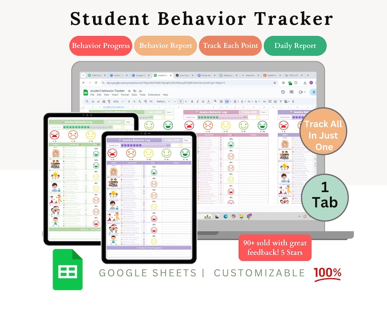 Student Behavior Tracker - Student Behavior Chart - Student Tracker ...