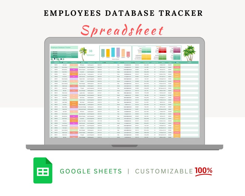 Employee Database Tracker | Employee Information | Staff Database ...
