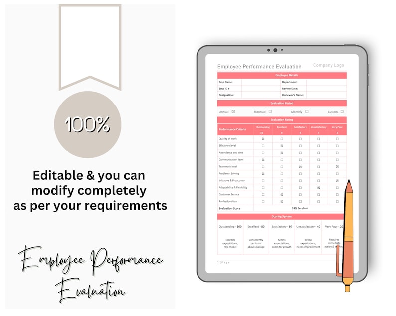 Employee Performance Evaluation Form - Performance Review - Performance ...