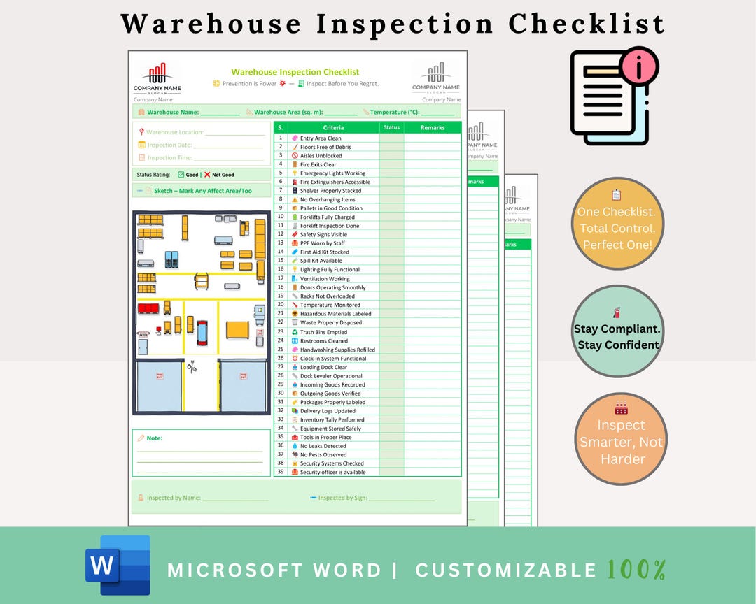 Warehouse Inspection Checklist - Warehouse Checklist - Warehouse Safety ...