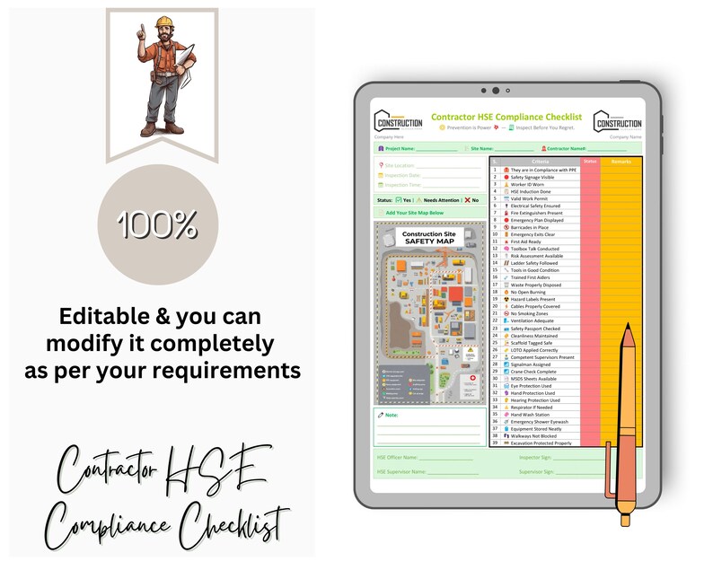 Contractor HSE Compliance Checklist - Safety Compliance - Health and ...