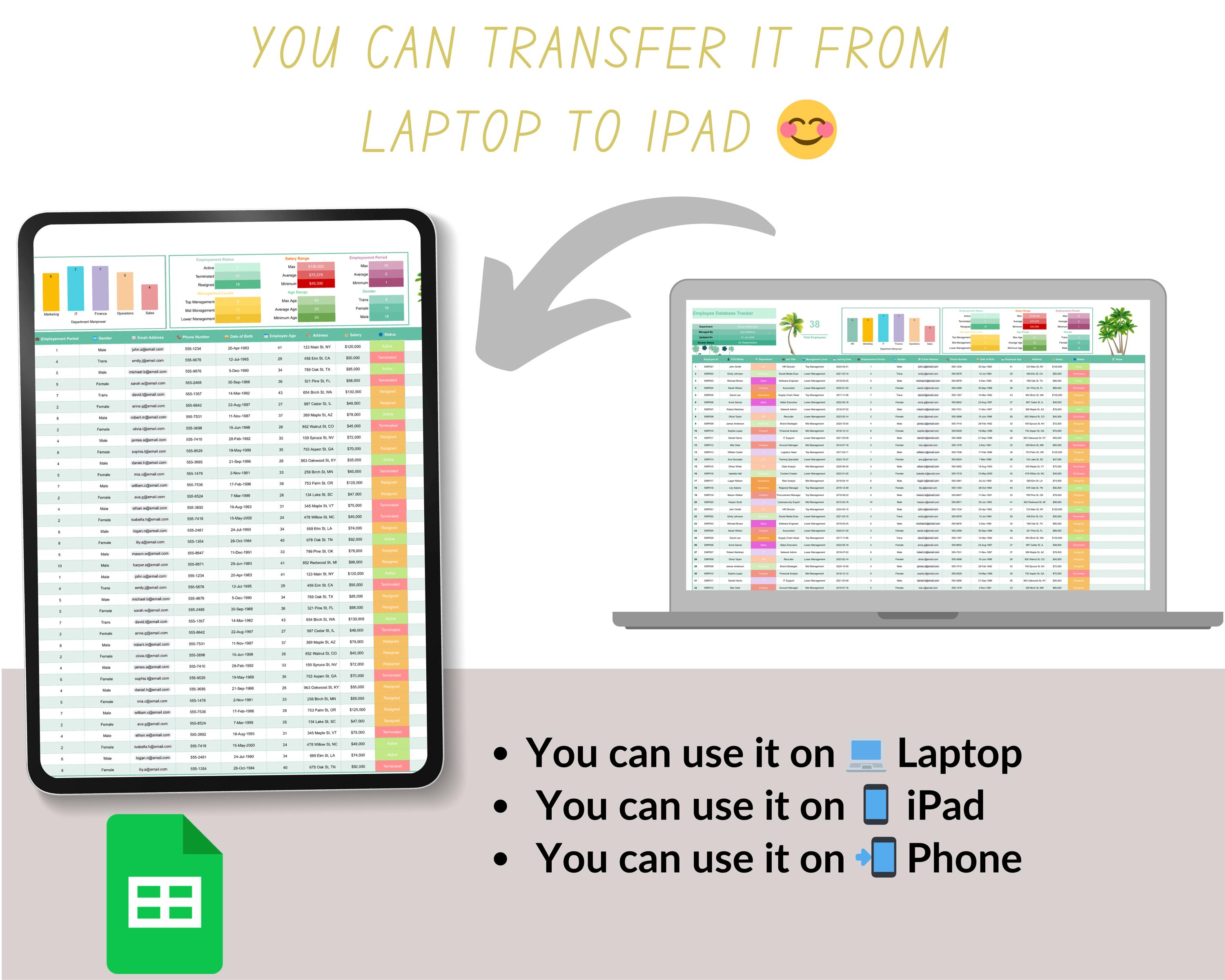 Employee Database Tracker | Employee Information | Staff Database ...