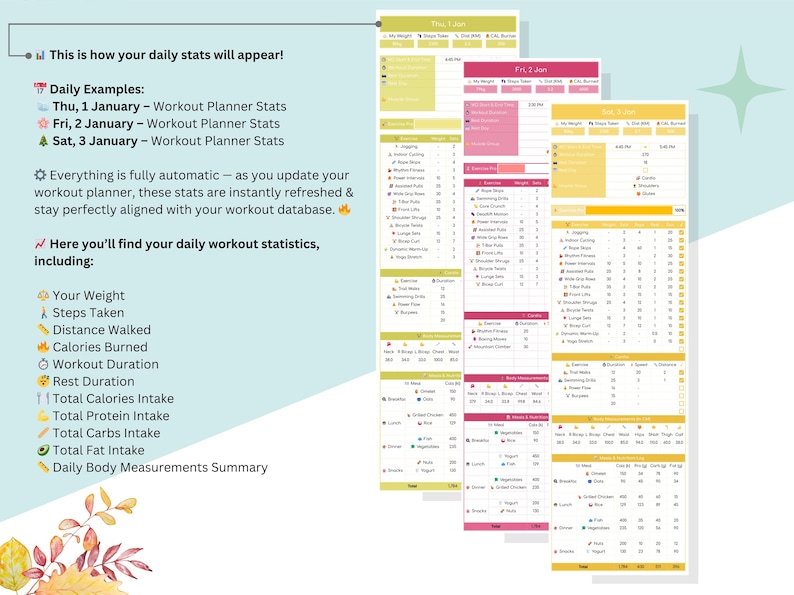 Workout Planner - Workout Spreadsheet Template - Workout Planner and ...