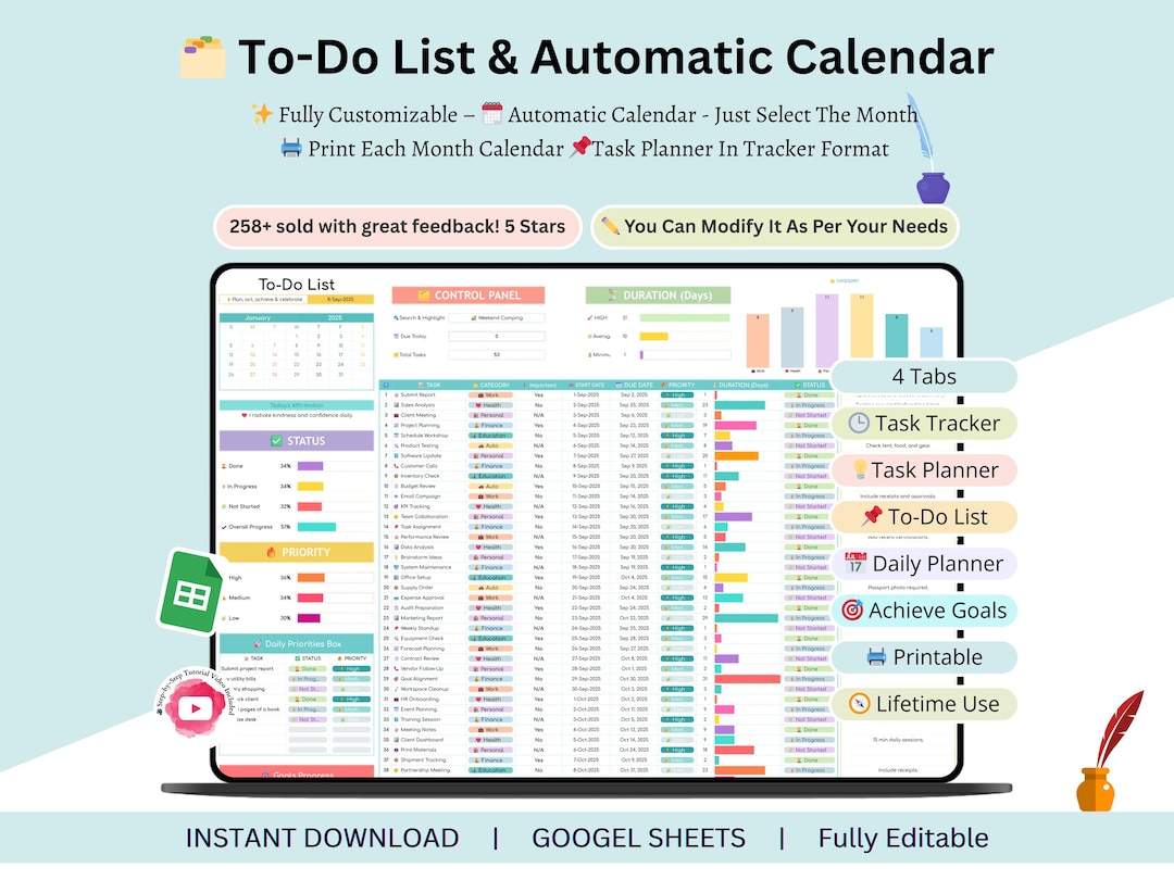 To Do List - to Do List Google Sheets - to Do List Google Sheets ...