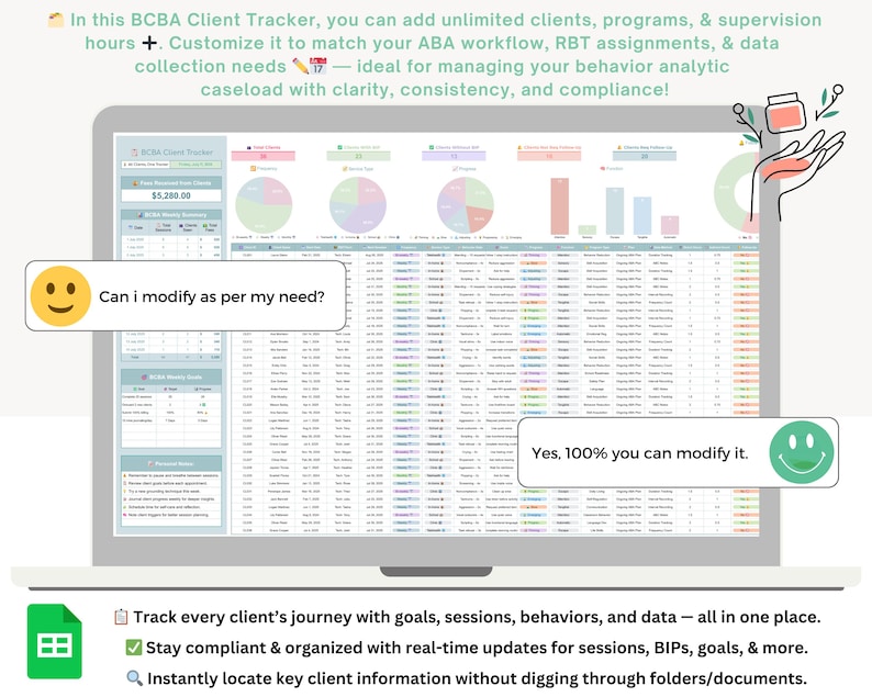 BCBA Client Tracker - Bcba Tracker - Aba Planner - Bcba Resources ...