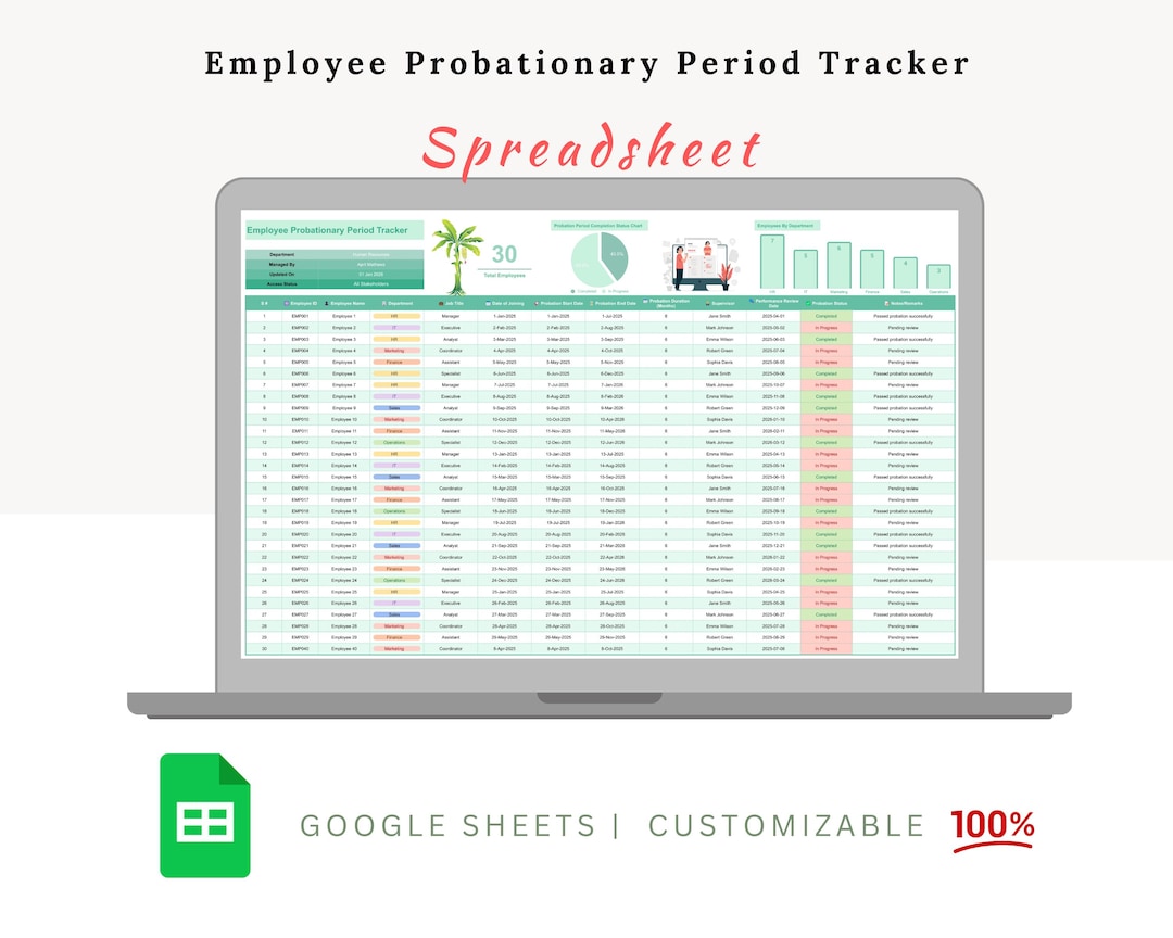 Employees Probationary Period Tracker | New Employee Onboarding ...