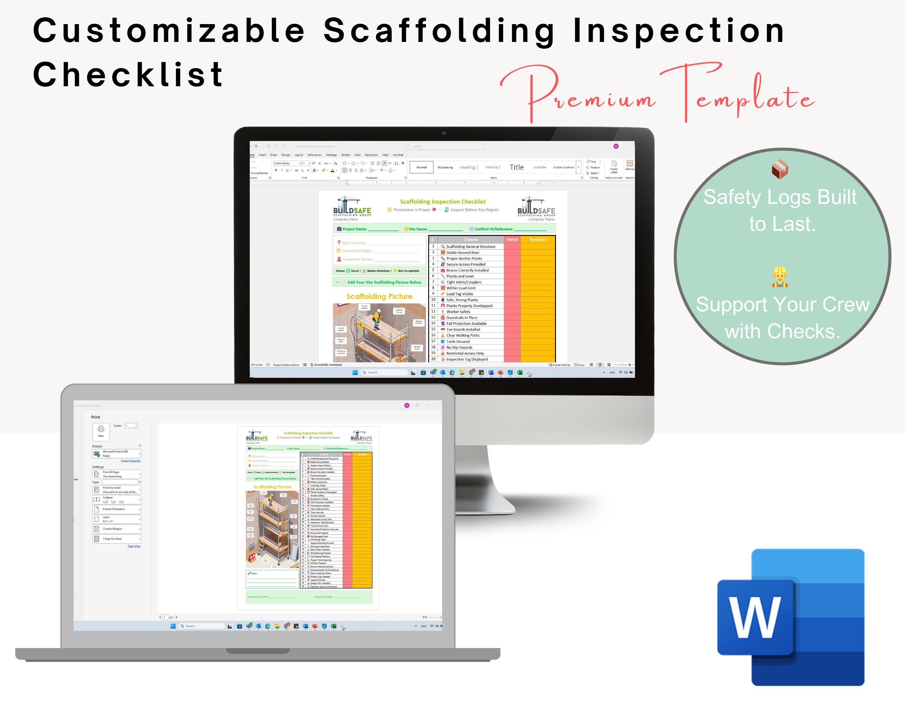 Scaffolding Inspection Checklist - Scaffolding Inspection - Scaffolding ...