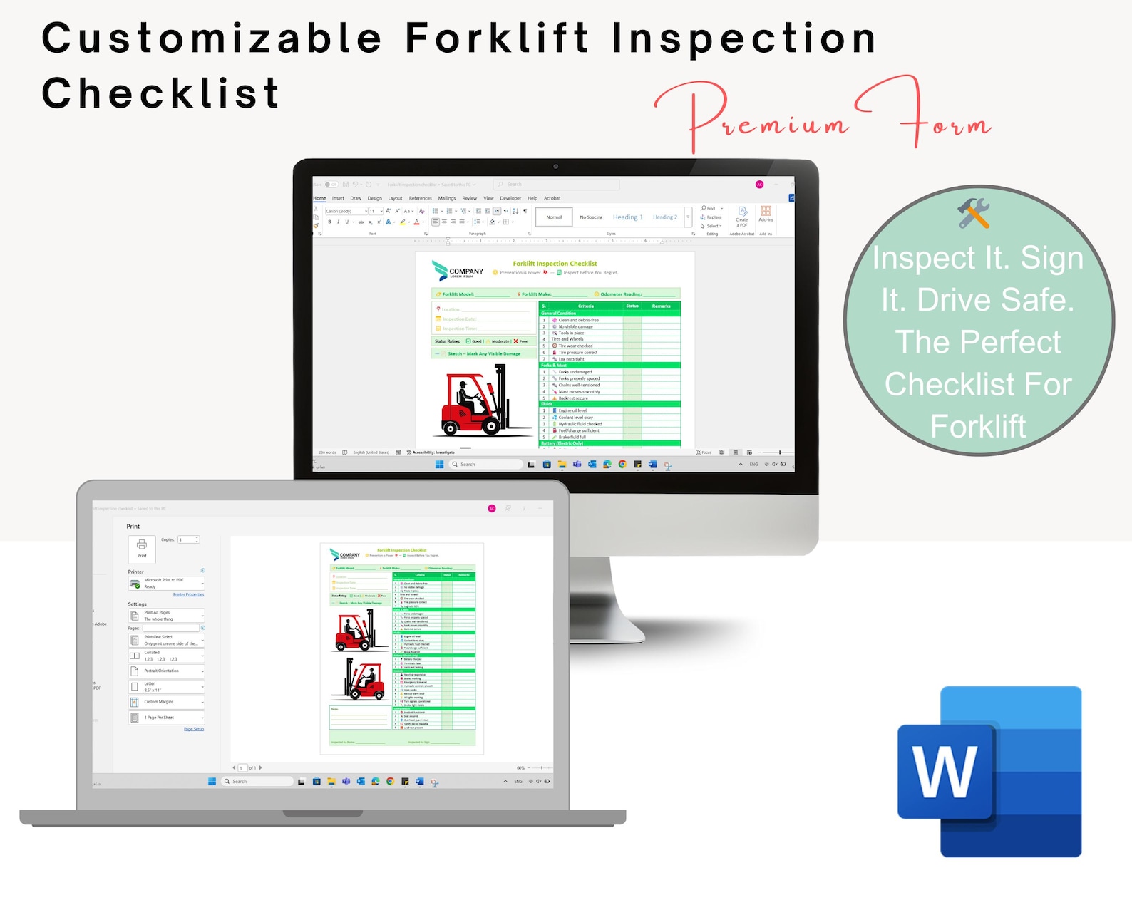Forklift Inspection Checklist - Forklift Checklist - Forklift Safety ...