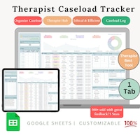 Therapist Caseload Tracker, Therapy Client Tracker, Caseload Organizer ...