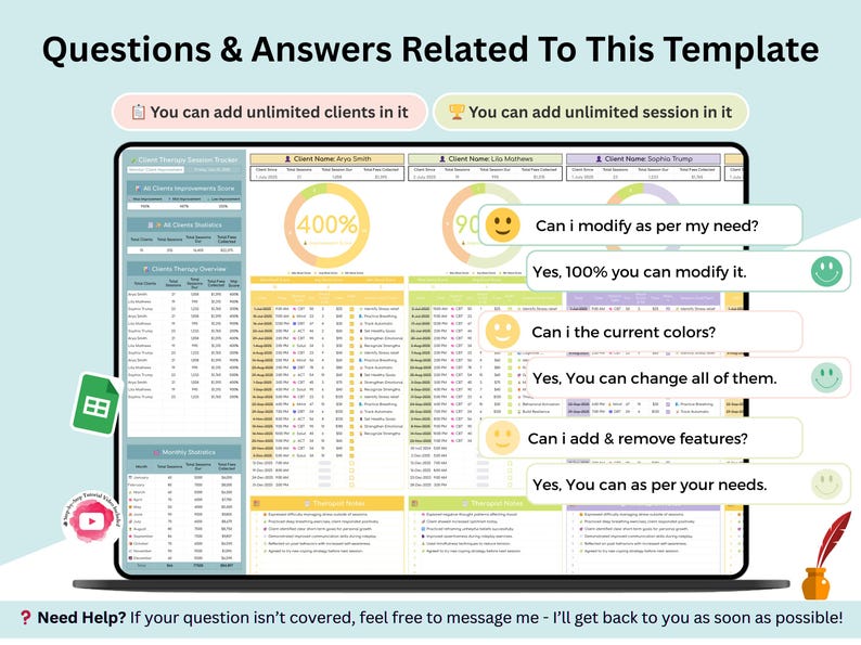 Therapist Session Tracker - Therapy Client Tracker - Therapist Tracker ...
