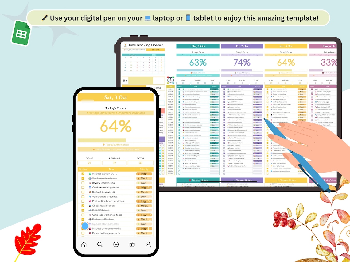 Time Blocking Planner - Time Block Planner - Time Management - Time ...