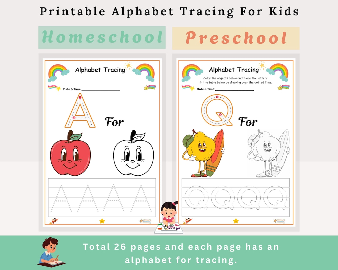 Alphabet Tracing - Preschool Worksheet Printables - Alphabet Tracing ...