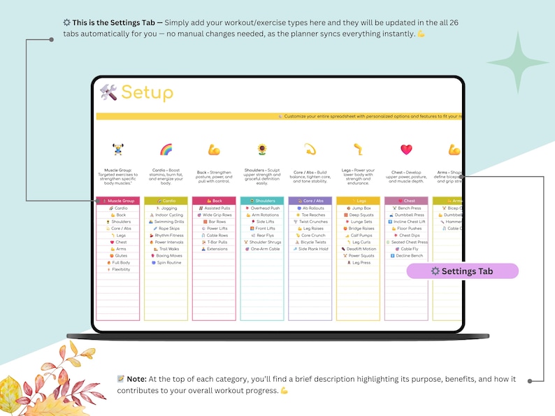 Workout Planner - Workout Spreadsheet Template - Workout Planner and ...