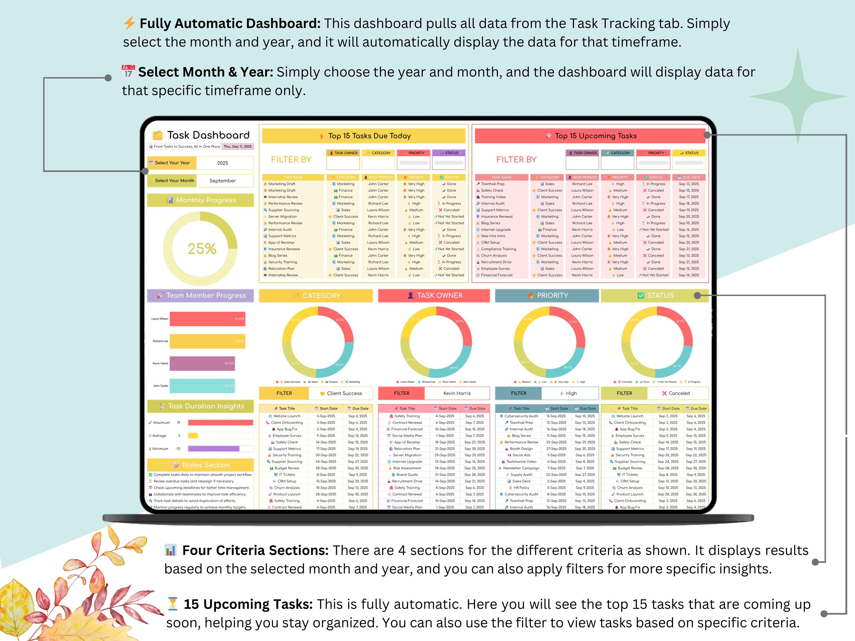 Task Manager - Task Management Template - Task Management Dashboard ...